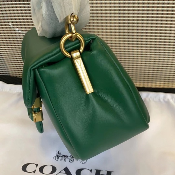 Coach | Bags | Coach Green Leather Shoulder Bag | Poshmark